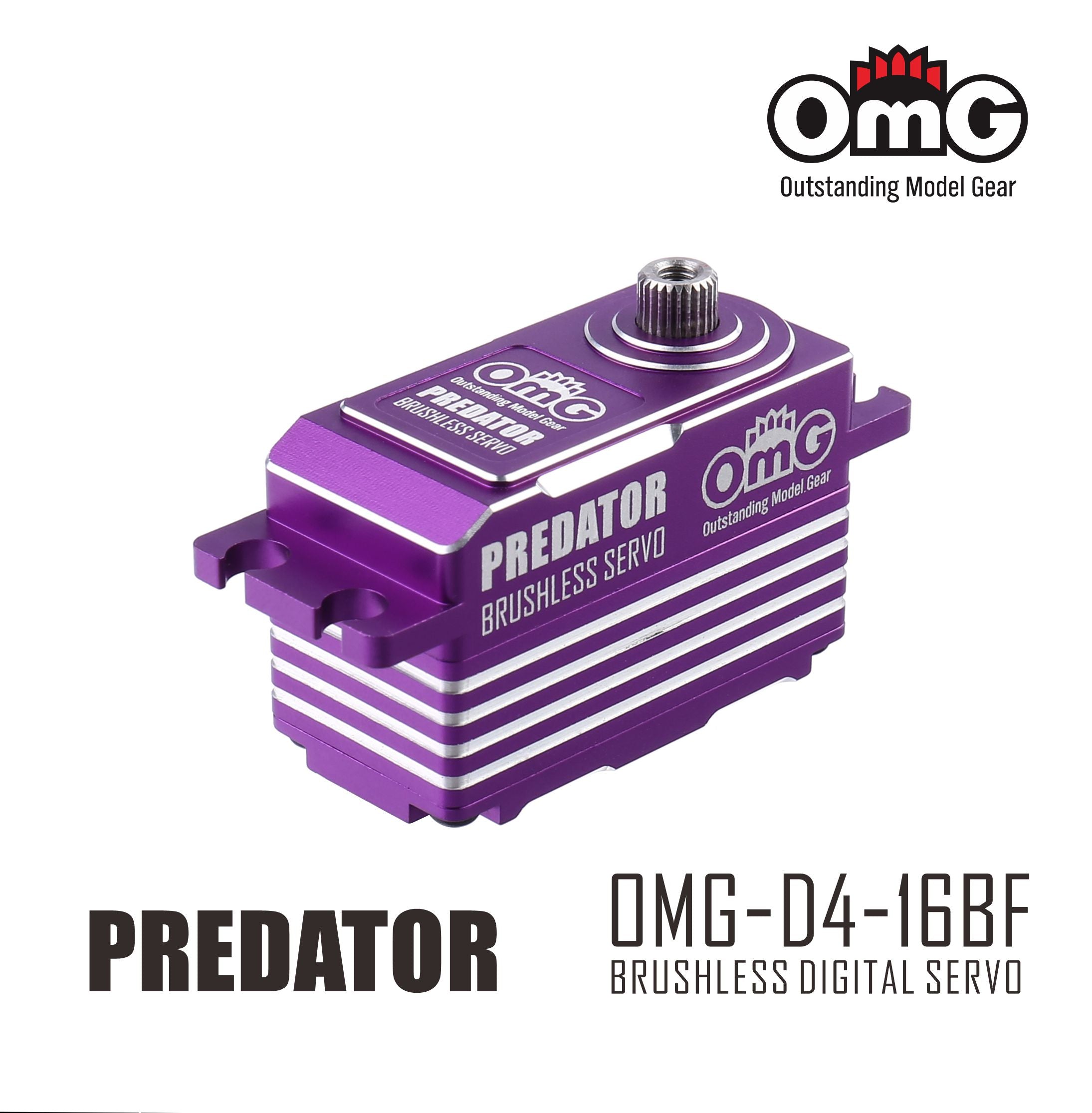 OMG PREDATOR Low profile high torque brushless metal servo PURPLE - OM ...